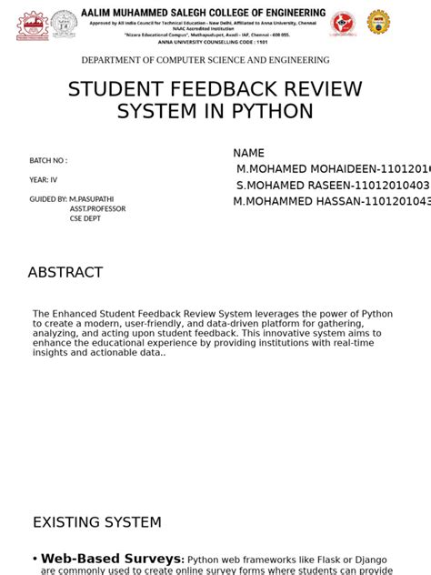 Student Feedback System In Python Pdf Python Programming Language