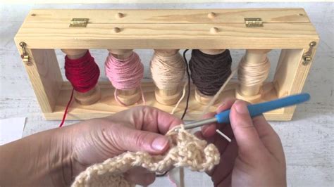 How To Use A Yarn Bobbin Holder Yarn Organization Diy Yarn Holder
