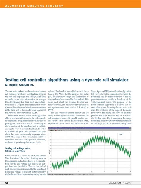 Testing Cell Controller Algorithms Using A Dynamic Cell Simulator Pdf Root Mean Square