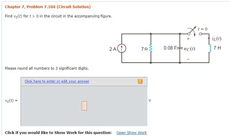 Solved Chapter 7 Problem 7104 Circuit Solution Find