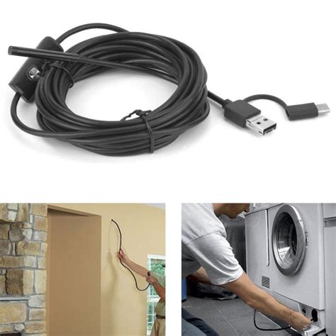 Y102 Usb Ip67 Waterproof Endoscope Usb 3 In 1 Endoscope 5 5mm Lens 6led 5m Cable Borescope