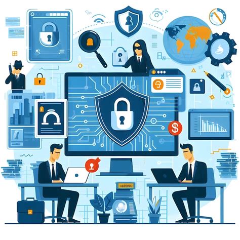 Cybersecurity Illustrations Vector Graphics Design Premium Ai Generated Vector