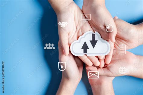 Cloud Computing Diagram Digital Technology Business People On Cloud