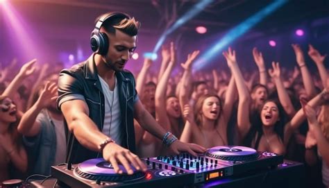 Premium Ai Image Male Dj With Party Crowd Having Fun