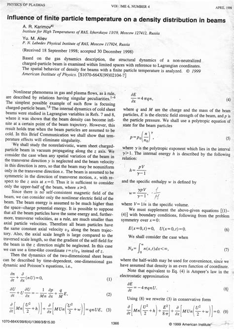 pdf influence of finite particle temperature on a density