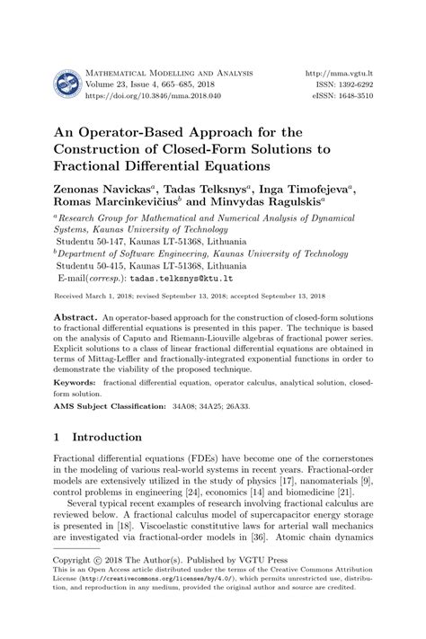 Pdf An Operator Based Approach For The Construction Of Closed Form