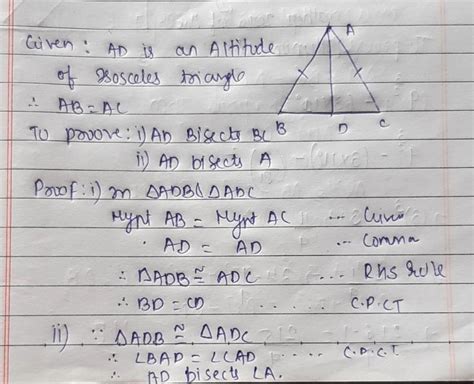Prove If Triangle Abc Is An Isosceles Triangle Such That Ab Is Equal To