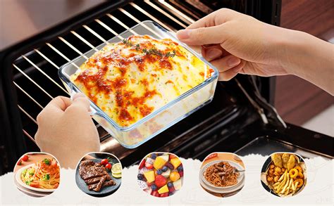2pcs Small Baking Dishes Square Glass Baking Dish For Oven