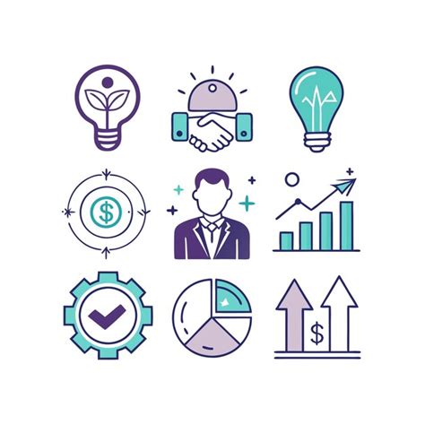 Conjunto De Iconos De Negocios Y Finanzas Vector Premium Generado Con Ia