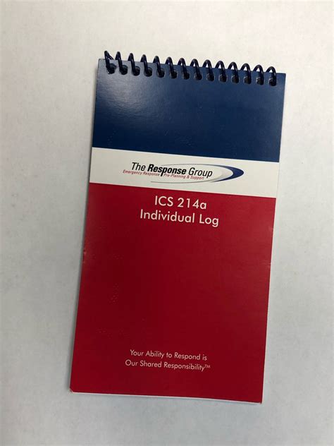 Log Book Ics 214a Individual Log Trg Store