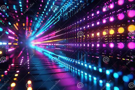 Abstract Neon Lightscape With Bright Circular Bokeh Stock Illustration Illustration Of