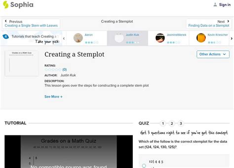 Sophia Creating A Stemplot Lesson 1 Instructional Video For 9th 10th Grade Lesson Planet