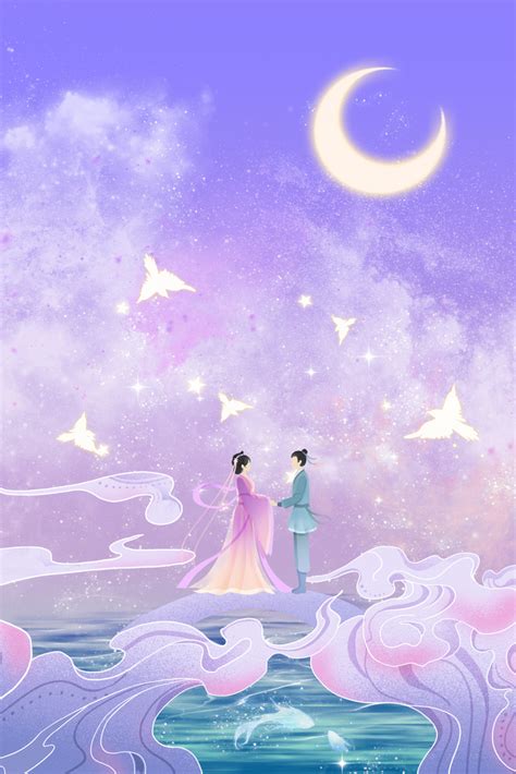 古风卡通鱼背景图片古风卡通鱼背景素材图片千库网