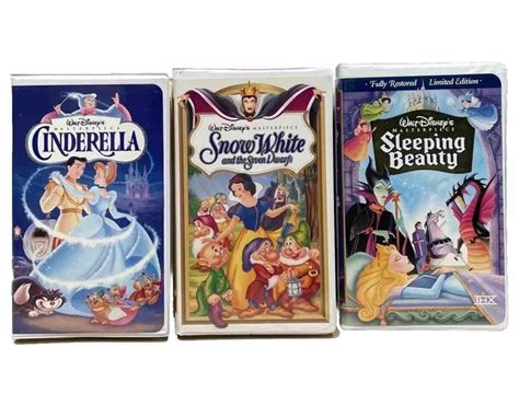 Disney Masterpiece Princess Vhs Lot Sleeping Beauty Cinderella And Snow