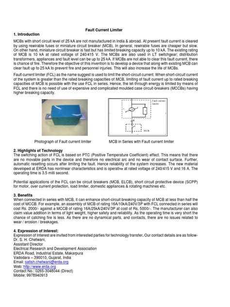 Fault Current Limiter Pdf Fuse Electrical Electrical Engineering
