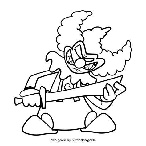 Evil Clown Cartoon Drawing Black And White Clipart Free Download