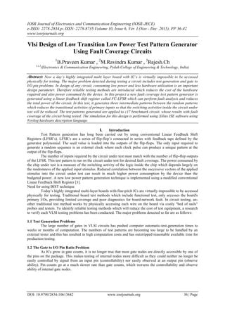 Vlsi Design Of Low Transition Low Power Test Pattern Generator Using Fault Coverage Circuits
