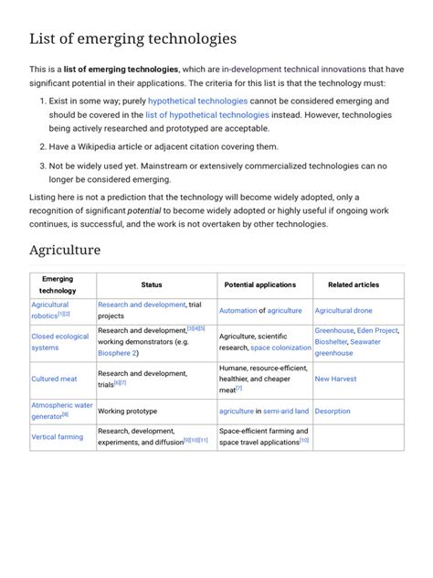 List Of Emerging Technologies Wikipedia Pdf
