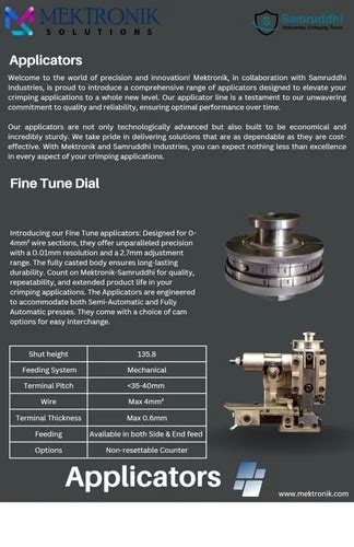 Side Feed Applicator At Best Price In Bengaluru By Mektronik Solutions Pvt Ltd ID 2852879889191
