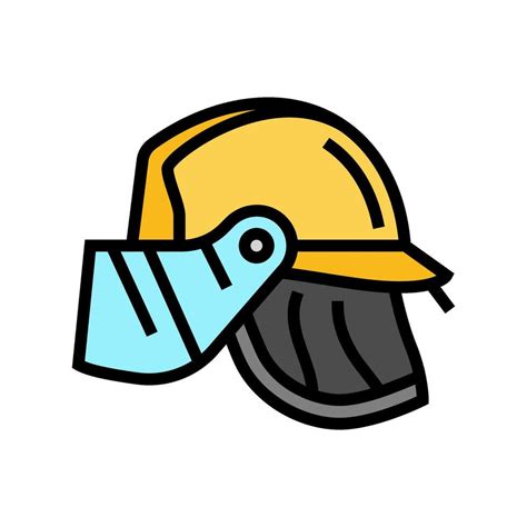 Firefighter Helmet Wildfire Disaster Color Icon Illustration 51428503