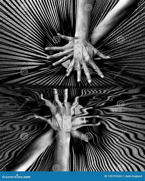 Closeup Of Human Hands Reflecting In Water Stock Image Image Of