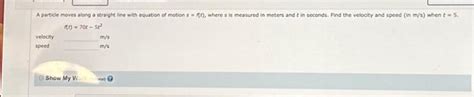 solved a particle moves along a straight line with equation
