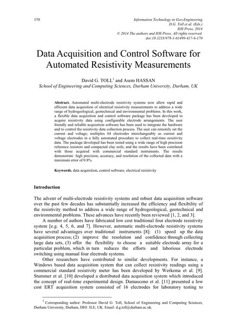 Pdf Data Acquisition And Control Software For Automated Resistivity