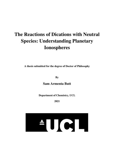 Pdf The Reactions Of Dications With Neutral Species Understanding