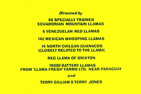 Monty Python Screen Credits For Llamas By Hurd6 On Deviantart