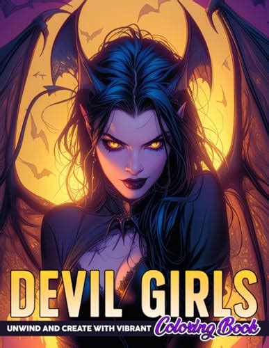 Devil Girls Coloring Book Dive Into Fiery Worlds Coloring Want It All