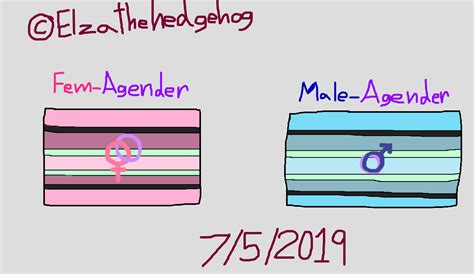 Fem Agender And Male Agender Flags Of 2019 By Elzathehedgehog On Deviantart