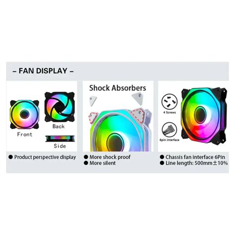 True Nort Pc Case Fan 120mm Rgb 6pin 12v 3w Single Fan Tn 120 02