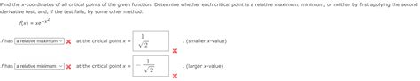 solved find the x coordinates of all critical points of the