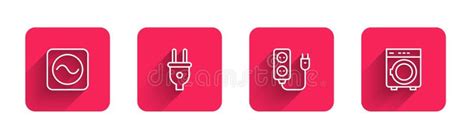 Set Line Ac Voltage Source Electric Plug Extension And Washer With