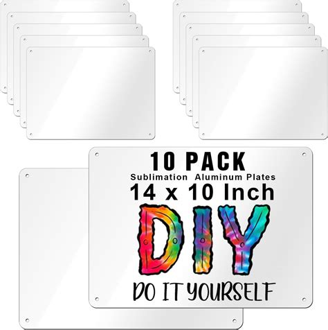 Hicarer 10pcs Sublimation Blank Aluminum Signs Metal Signs