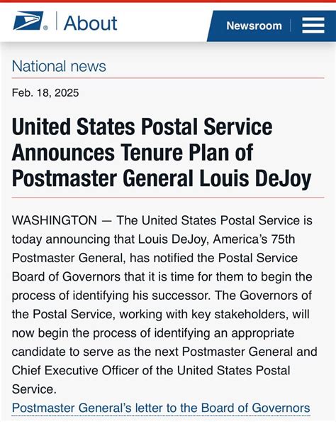 Louis Dejoy To Step Down As Usps Postmaster General Amid Financial