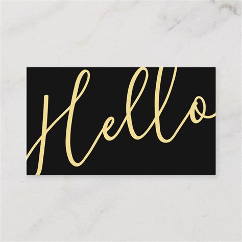 Hello Professional Elegant Modern Black And Gold Business Card Zazzle Black And Gold