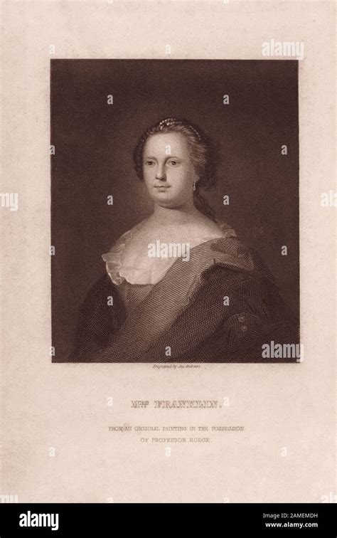Franklin Deborah Read Rogers 1708 1774 Engraving Of Andrews Joseph