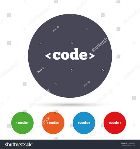 Code Sign Icon Programming Language Symbol Stock Vector Royalty Free 614894438 Shutterstock