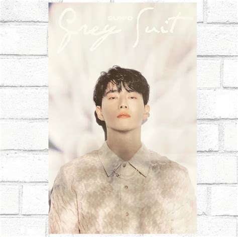 Suho Exo Grey Suit Official Poster Kpop Music