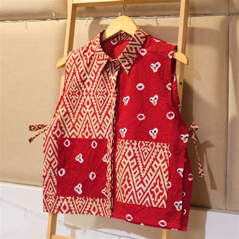 Jual Vest Batik Vest Outer Rompi Atasan Wanita Shopee Indonesia
