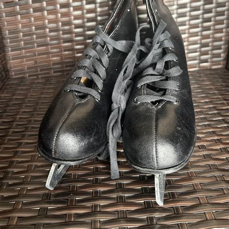 Black Leather Ice Skates Skating Vintage Brunswick Depop