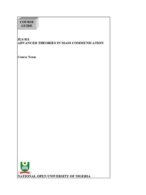 Theories In Mass Communication Mac 203 Pdf