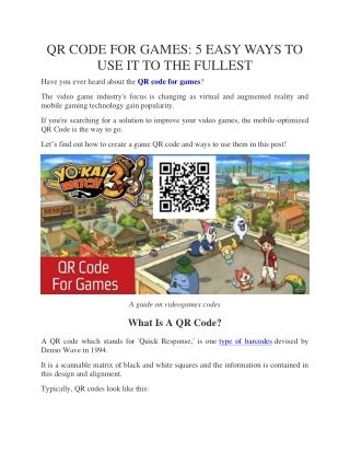 Ppt Qr Code For Games 7 Potential Benefits [fully Explained