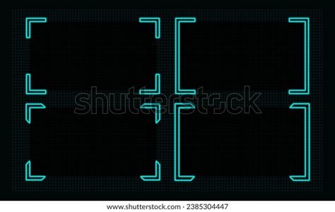 Cyber Neon Border Frames Retangular Text Stock Vector Royalty Free