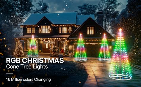 8ft Smart Led Christmas Cone Tree Lightoutdoor Lighted