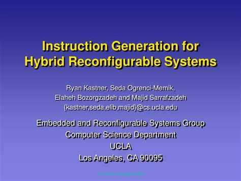 Ppt Instruction Generation For Hybrid Reconfigurable Systems