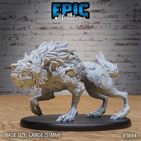 3d Printable Undead Dire Wolf Set Zombie Hound Beast Werewolf