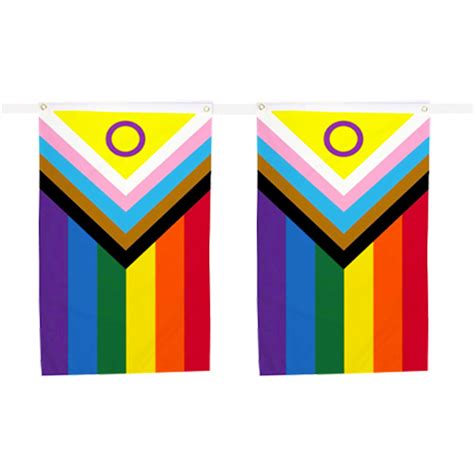 Intersex Progress Pride Rainbow Flag Bunting Small 3m X 10 Flags Uk