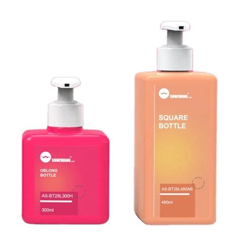 Wholesale New Flat Square Shape Shampoo Bottle 300ml Ceramic Cosmetic